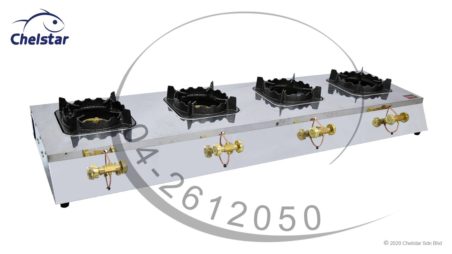 Chelstar Four Burner Commercial Table Top Stove / Gas Cooker (MS-40M)
