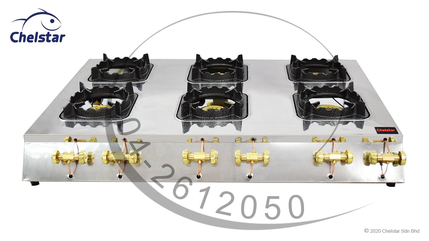 Chelstar Six Burner Commercial Table Top Stove / Gas Cooker (MS-60M)