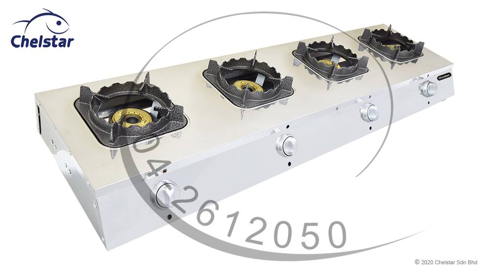 Chelstar Four Burner Commercial Table Top Stove / Gas Cooker (MS-4A)